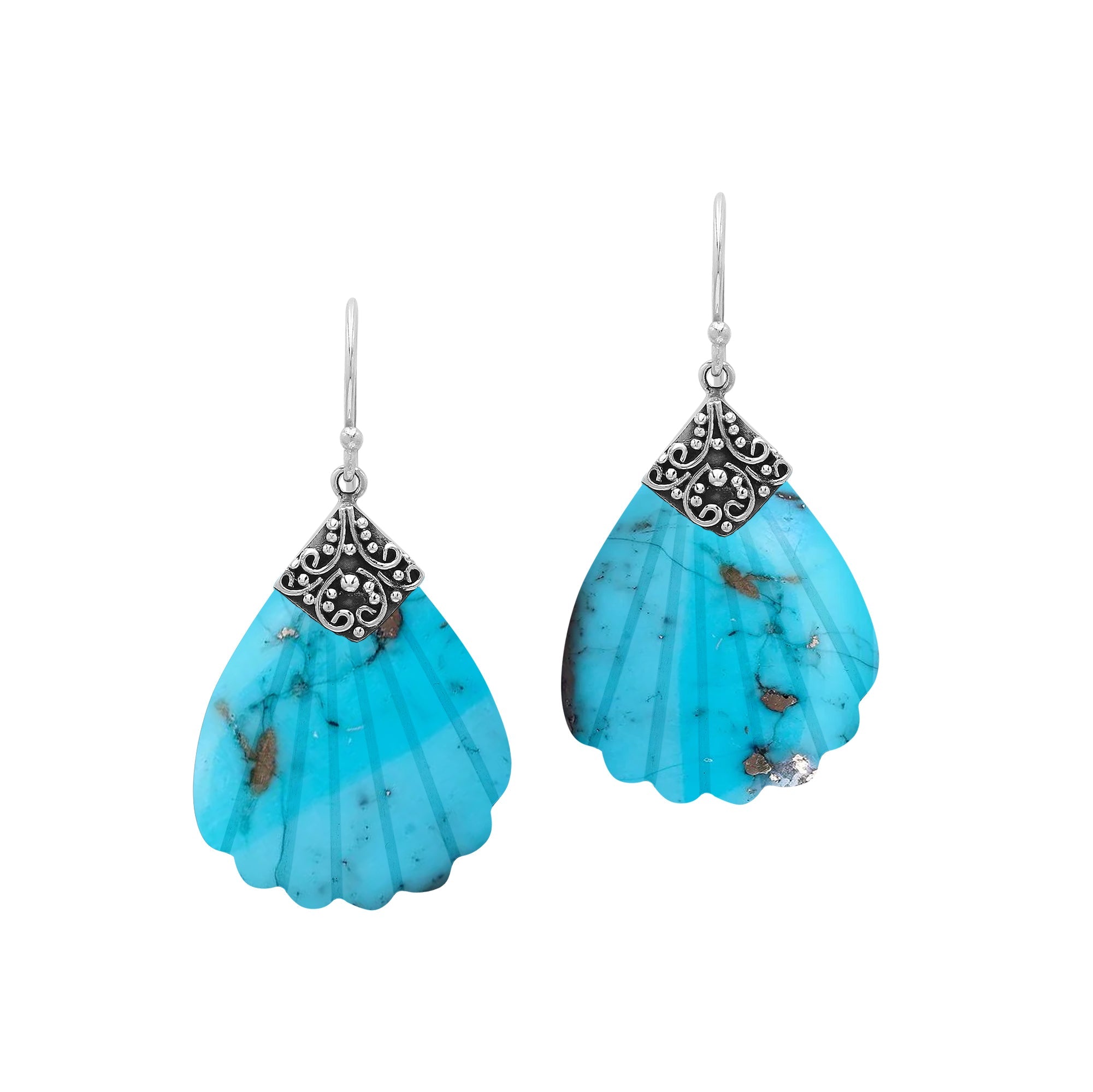 Sterling Silver Turquoise Shell Earrings For Wholesale – Bali Designs Inc