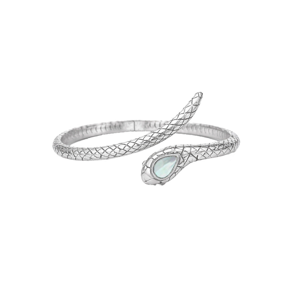 Sterling Silver Mother of Pearl Serpent Wrap Cuff Bracelet Wholesale ...