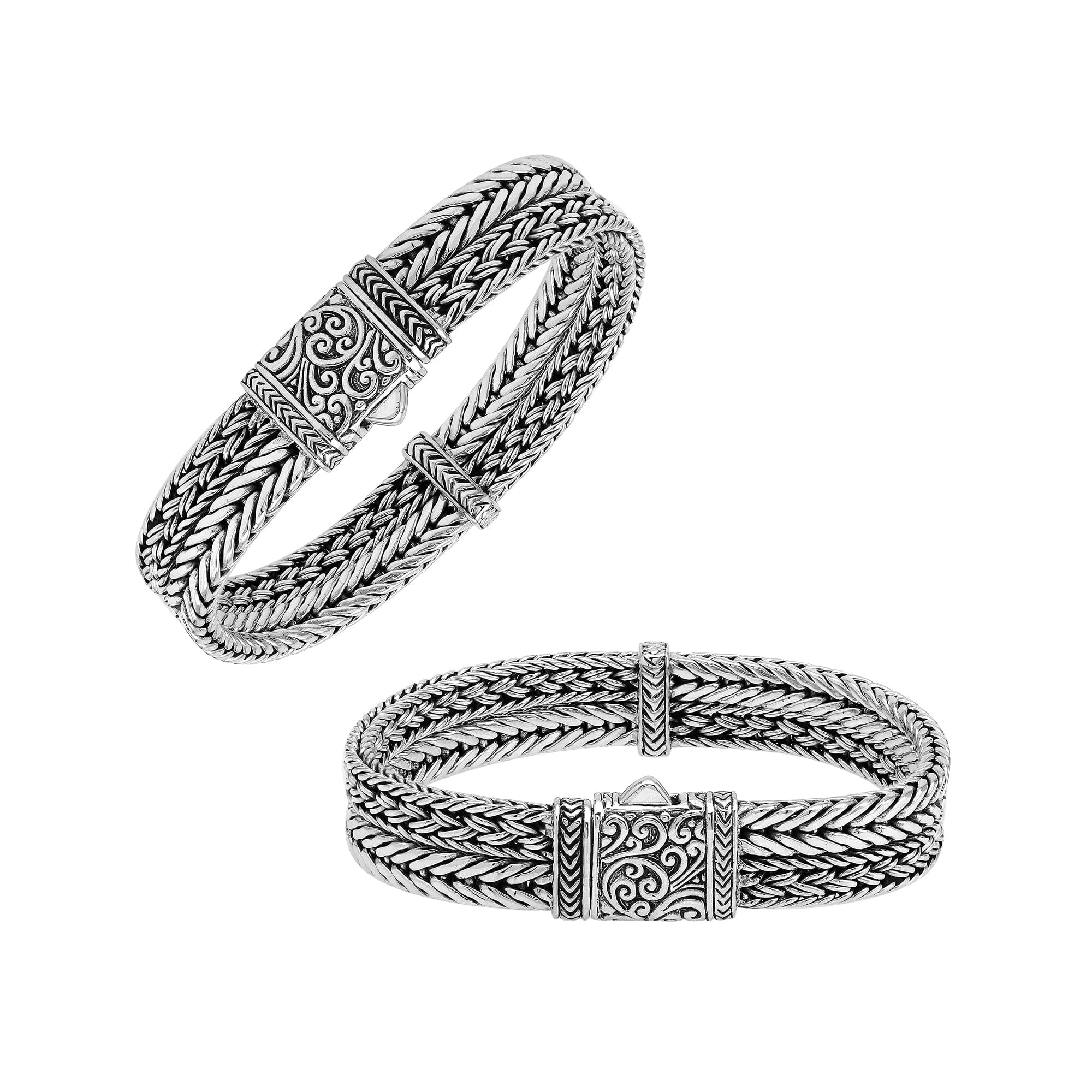 Wholesale Sterling Silver Triple Wheat Chain Bali Cuff Bracelet ...
