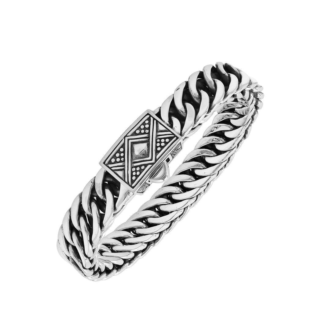 AB-1215-S-8'' Sterling Silver Bracelet With Plain Silver – Bali Designs Inc