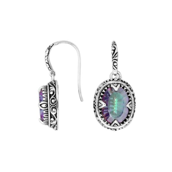 Sterling Silver Oval Earrings With Mystic Quartz – Wholesale Silver ...