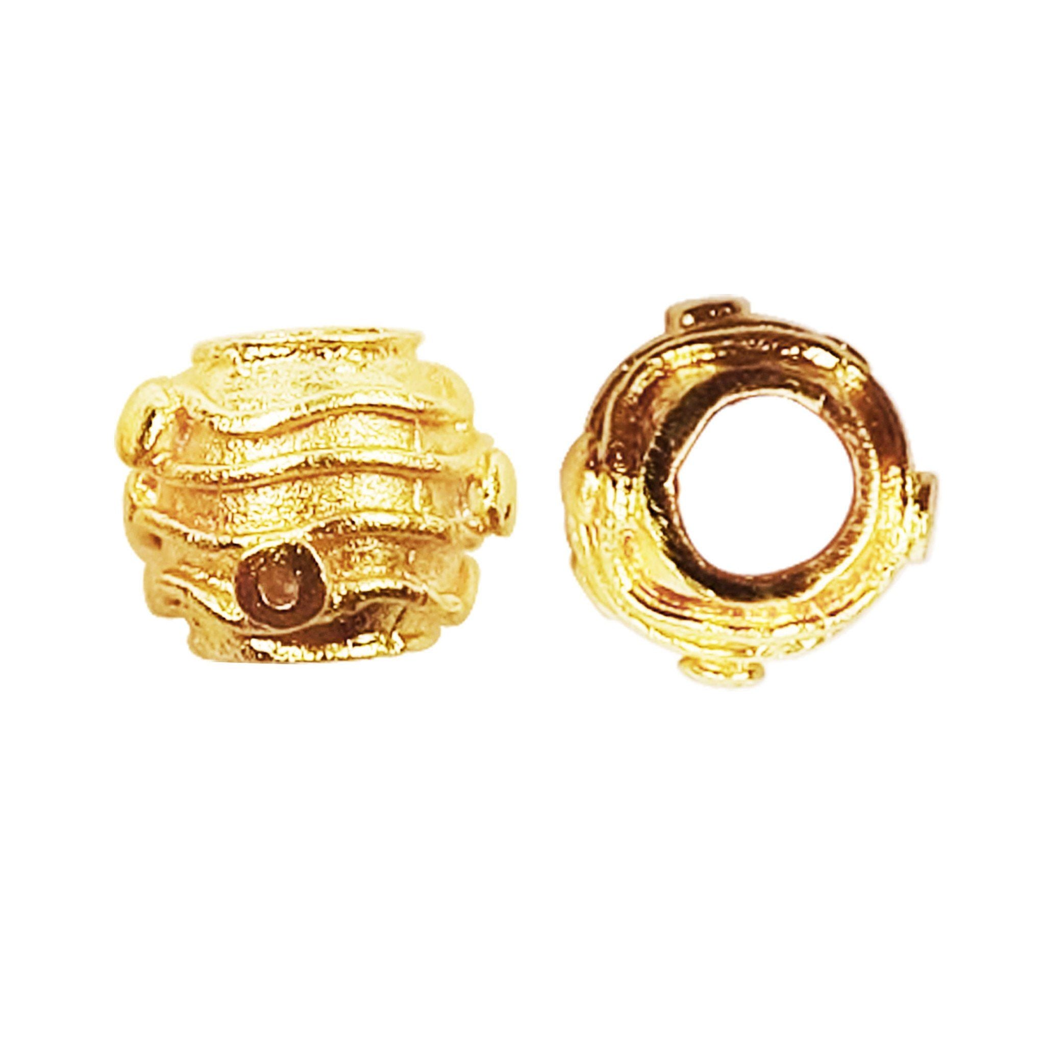 18K Gold Overlay Over Copper Coil Texture Bead Wholesale | Handcrafted ...