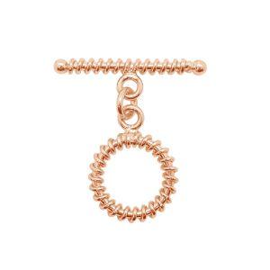 TRG-175 Rose Gold Overlay Simple Shiny Twisted Designs Toggle 17MM ...